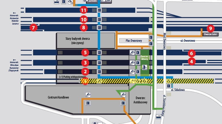 Zmiana numeracji peronów na dworcu Poznań Główny - Aktualności | Info | Poznan.pl